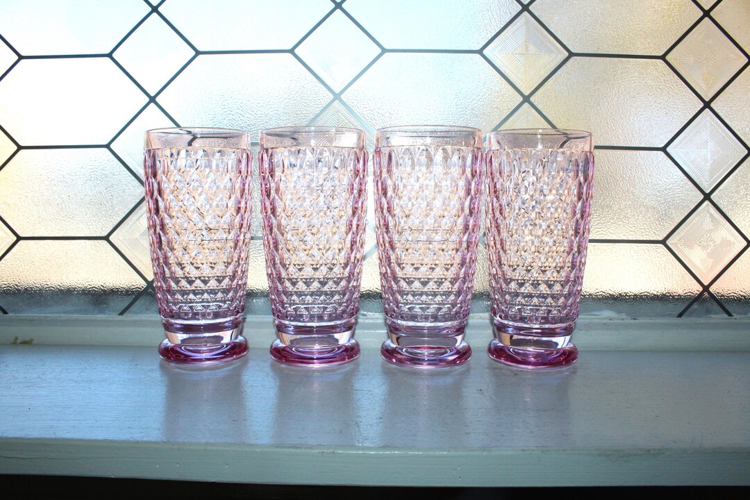 Pretty in Pink 4 Villeroy and Boch Crystal Boston Rose Highball ...