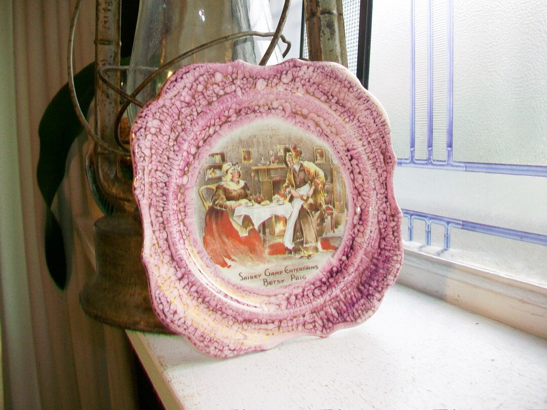 Vintage Sandland Ware Plate Sairey Gamp Entertains Betsy Prig Lancaster ...