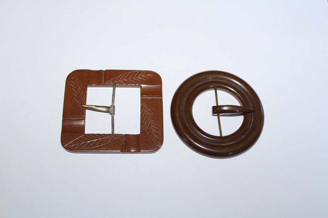 2 Brown Bakelite Buckles Vintage Art Deco - Etsy