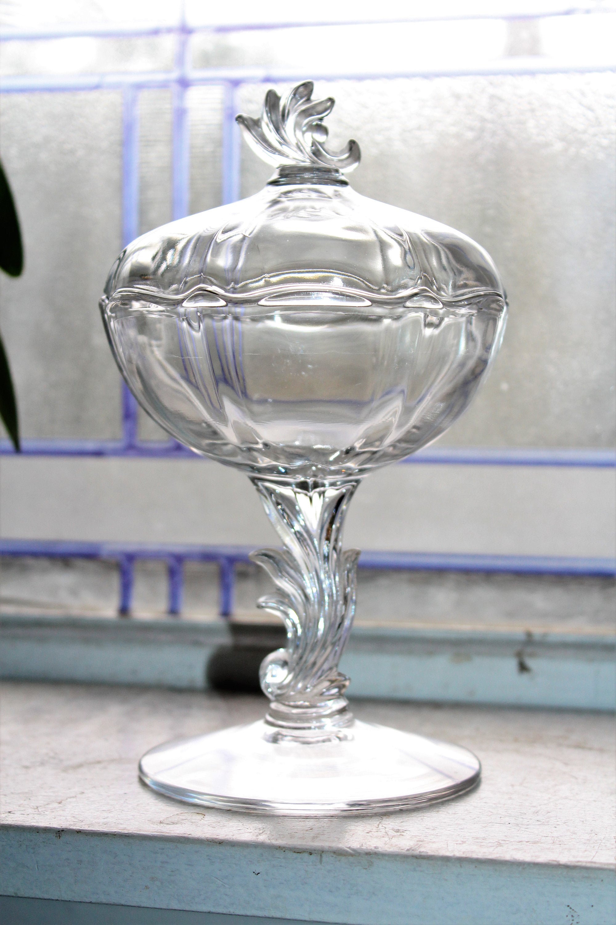 Fostoria Glass Baroque Covered Jelly Compote Vintage 1930s