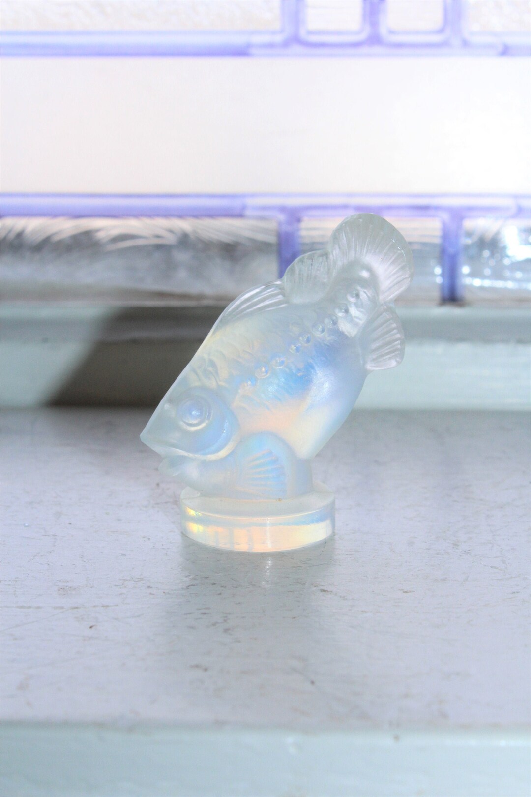 Sabino Glass Opalescent Gold Fish Figurine - Etsy