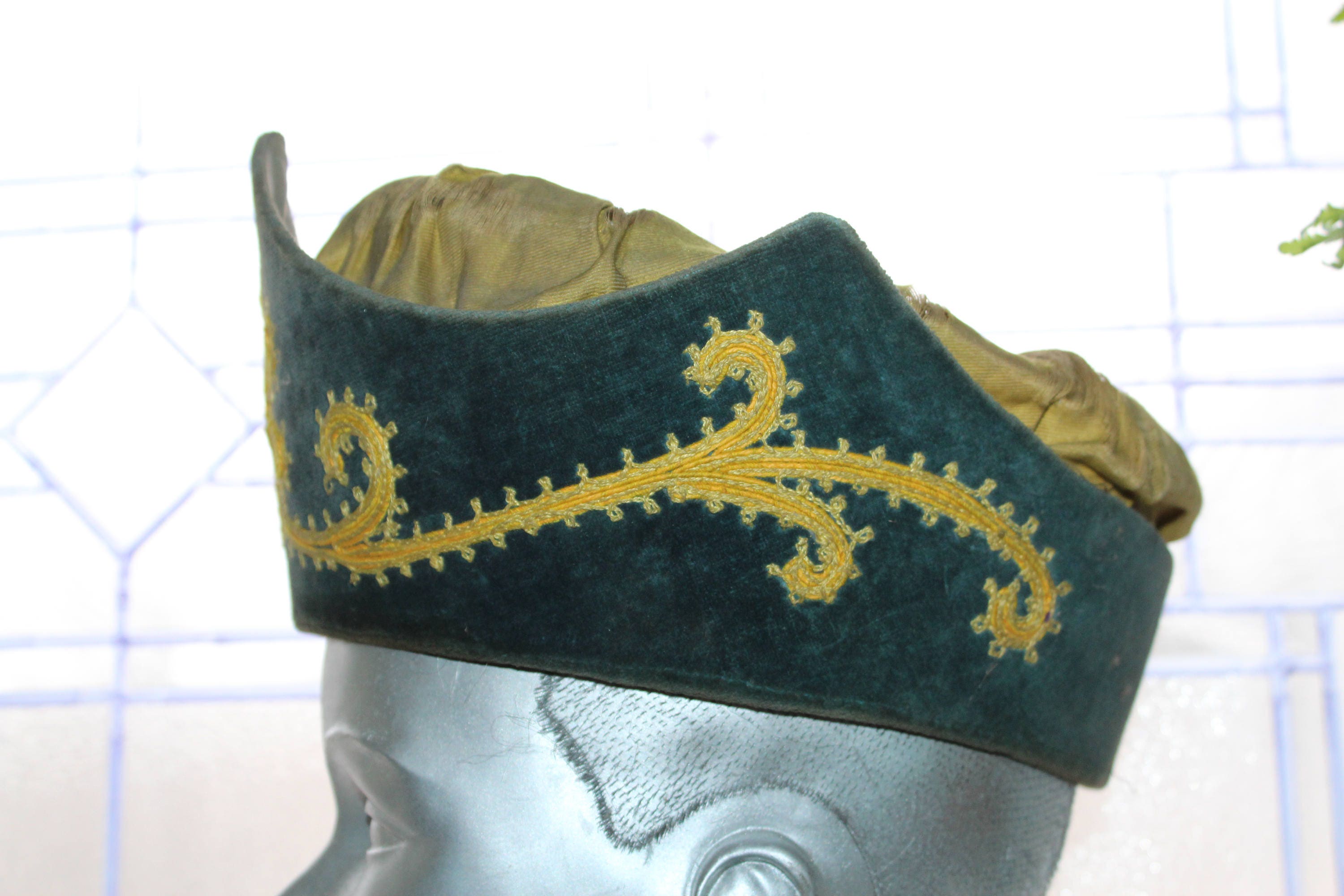 Antique Odd Fellows Hat Masonic Halloween Rennaissance Costume Wizard