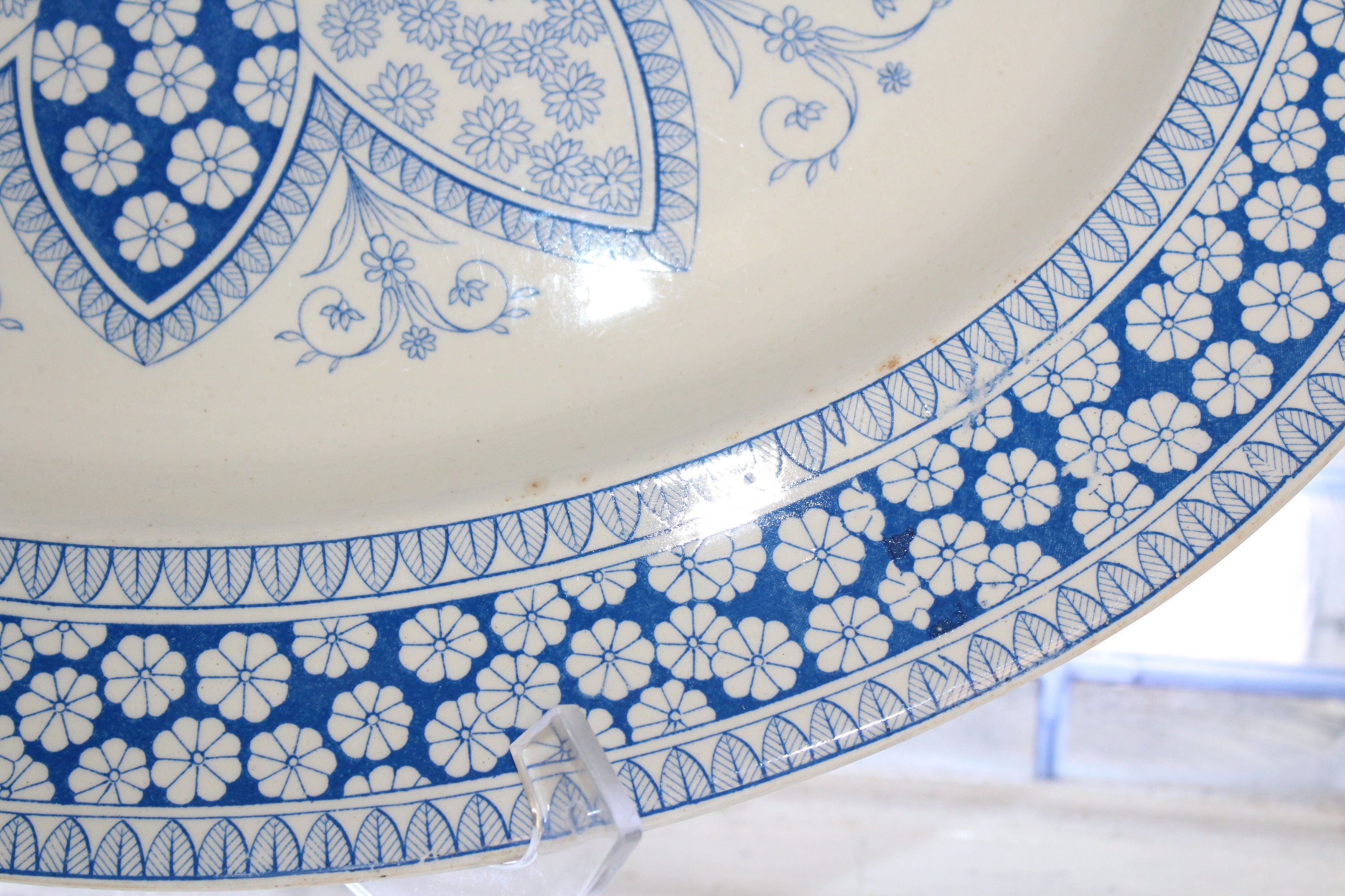 Antique Copeland Primrose Platter Blue Transferware Circa 1881