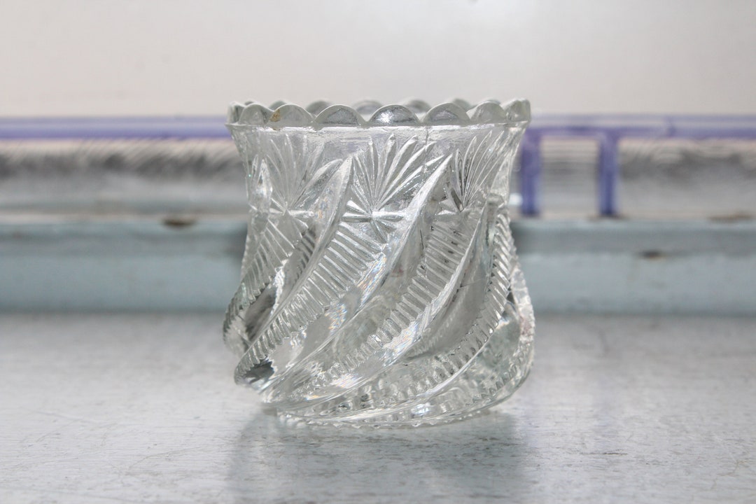 Antique EAPG Glass Swirl and Panel Toothpick Holder Bryce Higbee 1905 ...