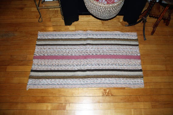 Vintage Country Rug Hand Loomed Rag Rug Rustic Farmhouse 41 X - Etsy