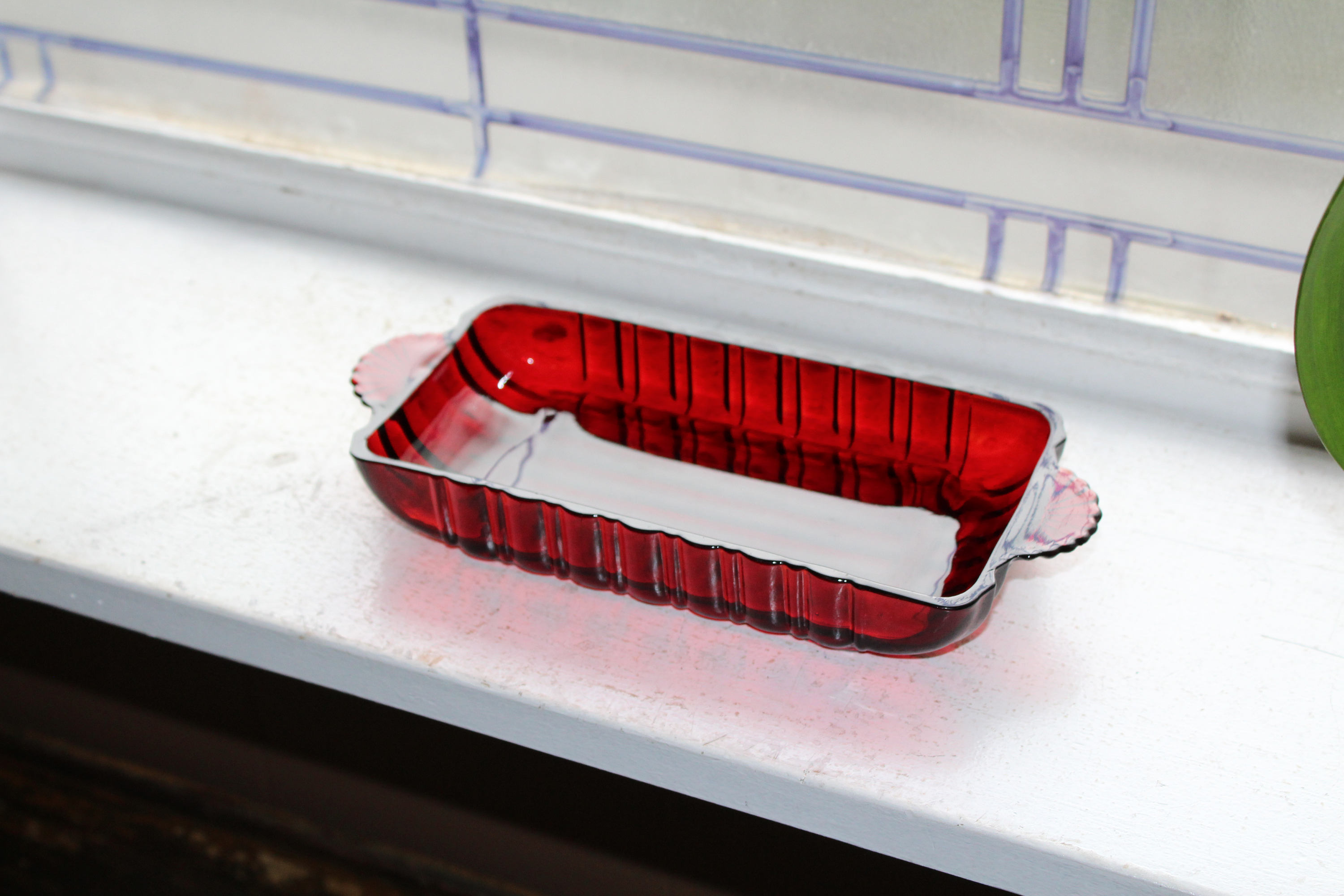 Royal Ruby Red Glass Relish Dish Vintage Serving Piece