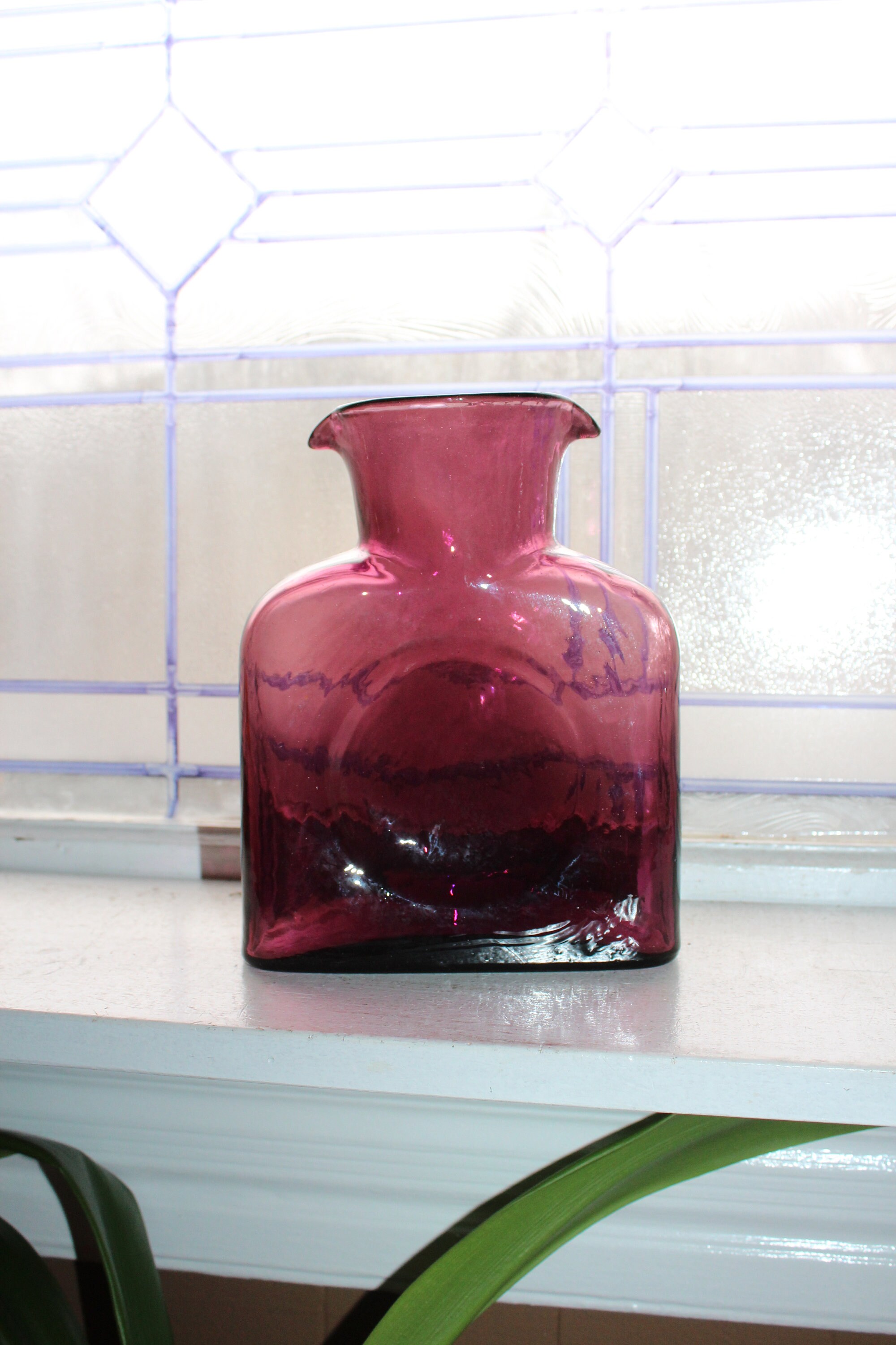 Vintage Blenko Pale Orchid Purple Carafe Double Spout