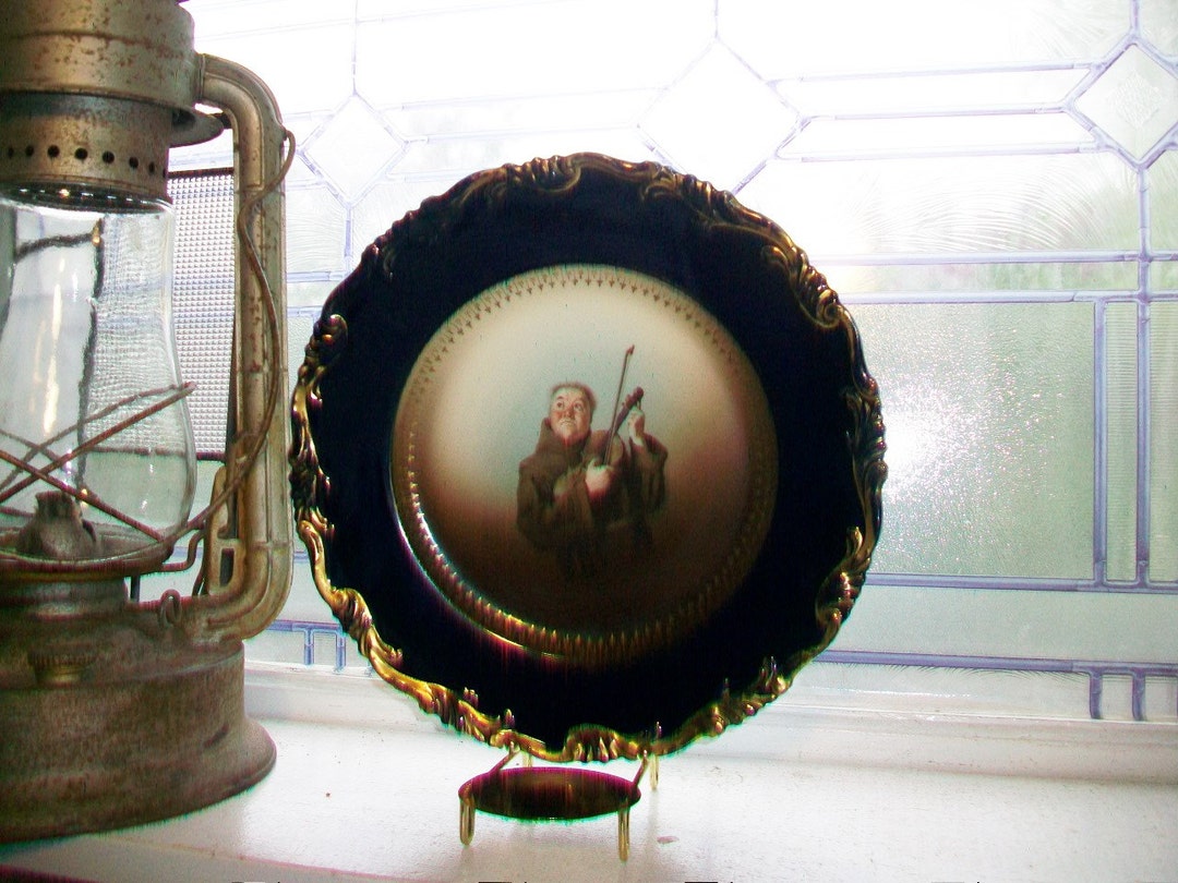 Rosenthal Monk Plate Cobalt Blue and Gold Trim Antique 1910s Alice Mold ...
