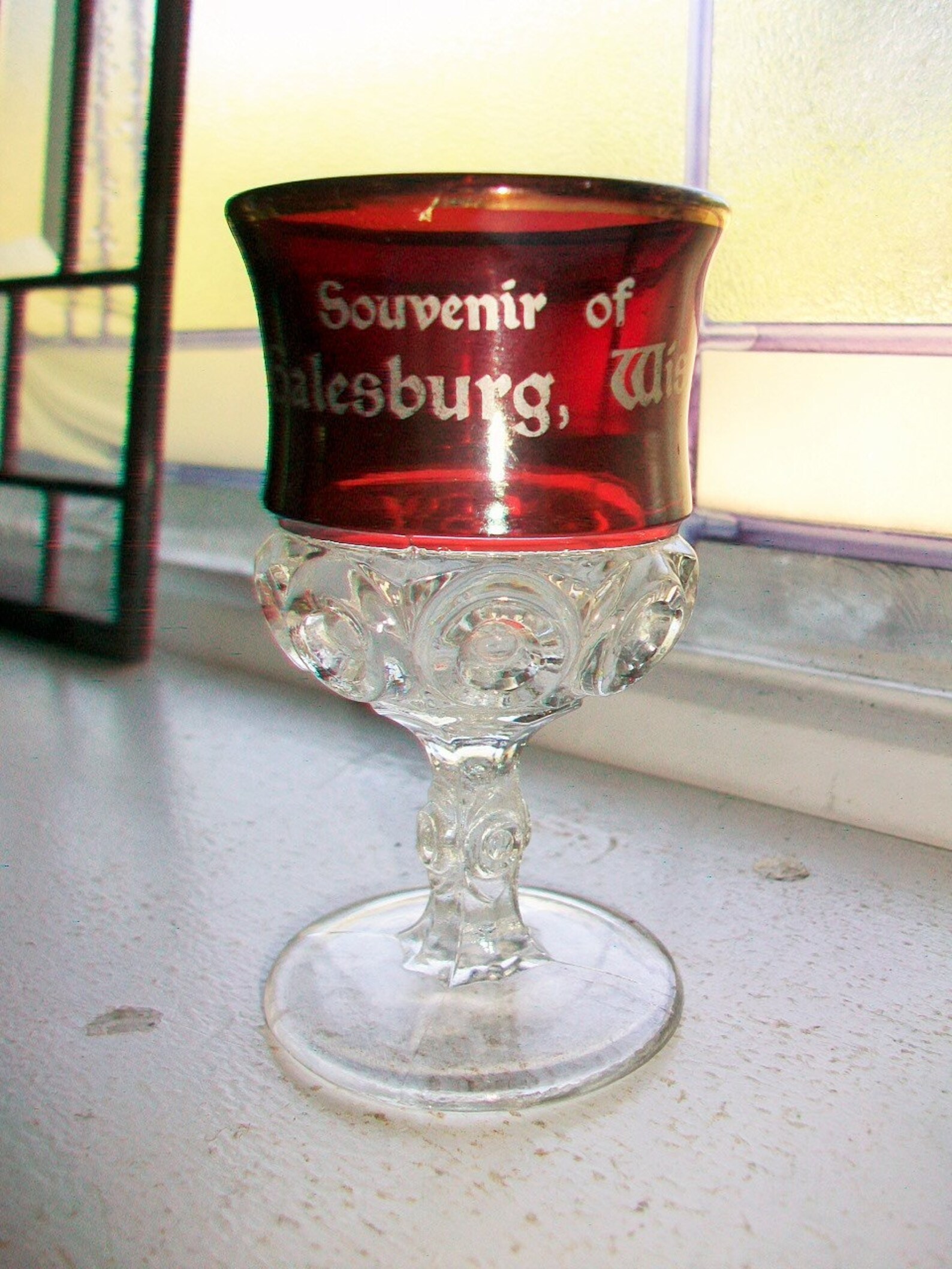 Antique Ruby Flashed Glass Mini Goblet Galesburg Wisconsin | Etsy