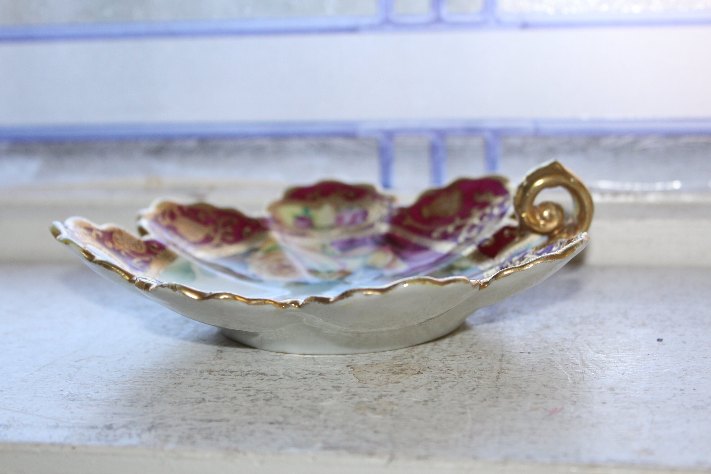 Antique Hand Painted Nippon Nappy Dish