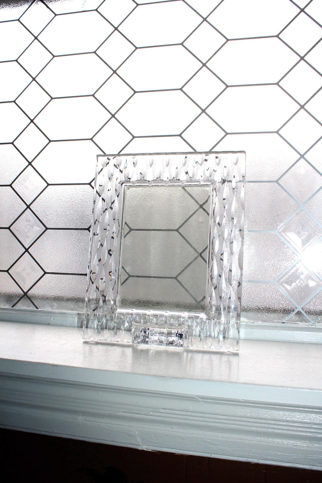 Large Elegant Waterford Crystal Rainfall Picture Frame Marquis 5 X 7 ...