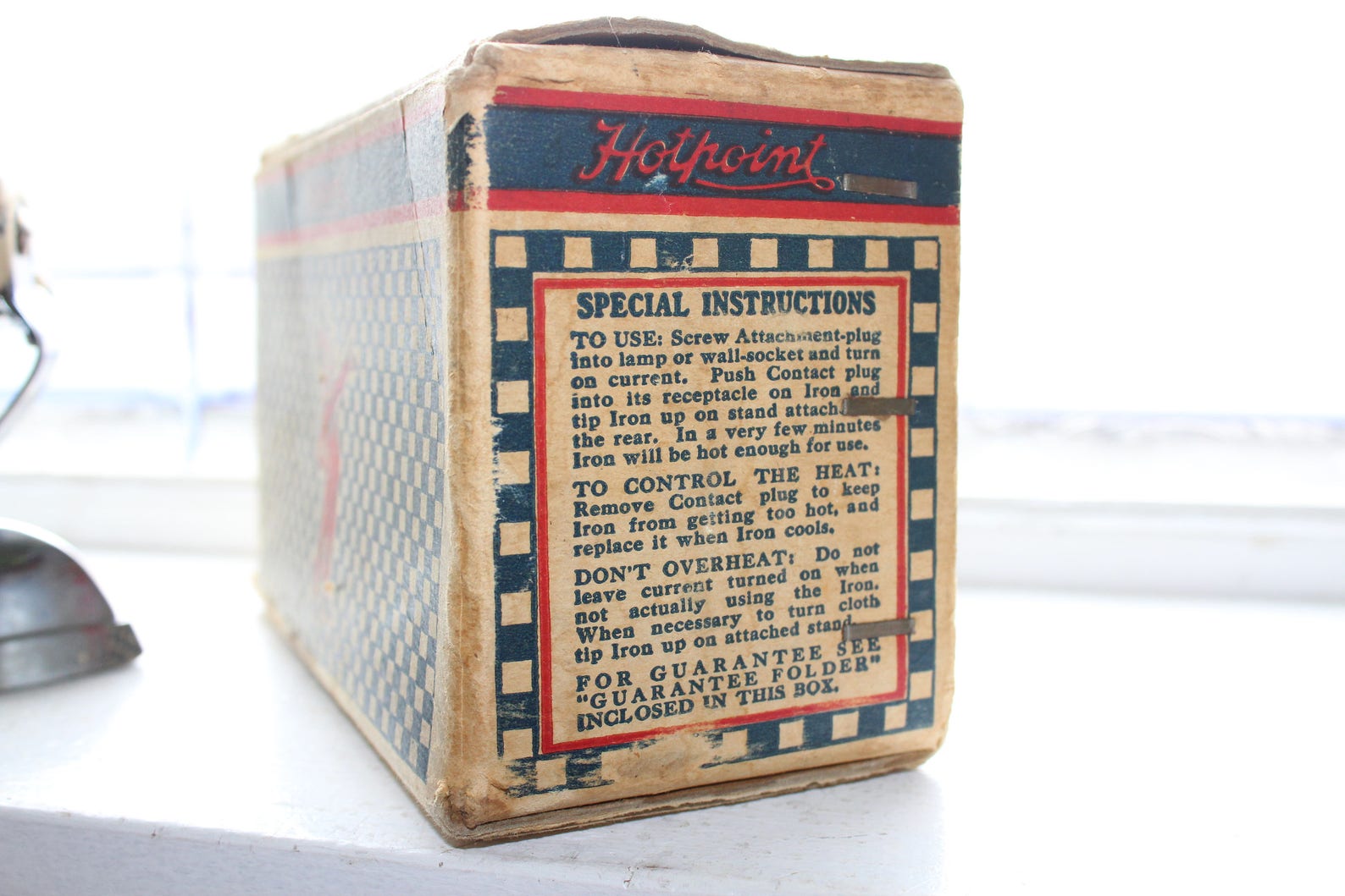 Antique Clothes Iron Hotpoint With Original Box Laundry Room - Etsy