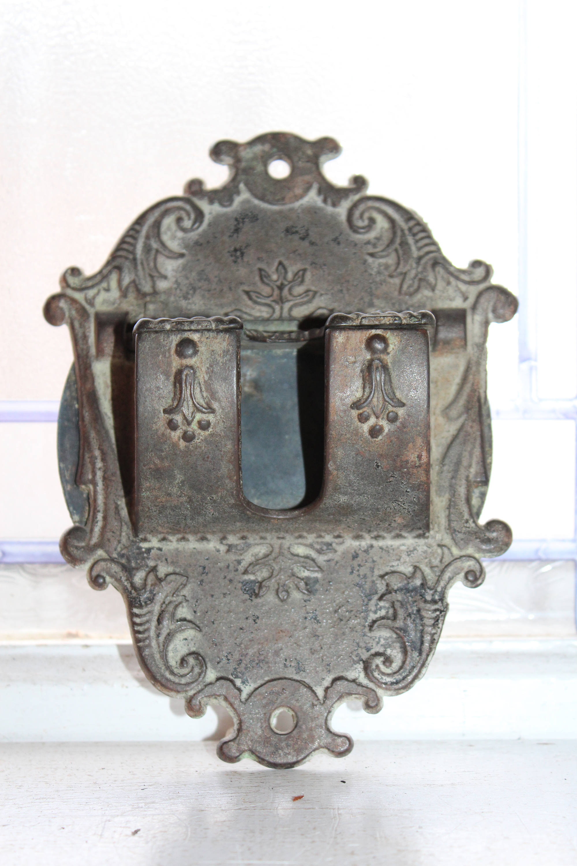 Victorian Match Holder Antique 1800s Wall Decor