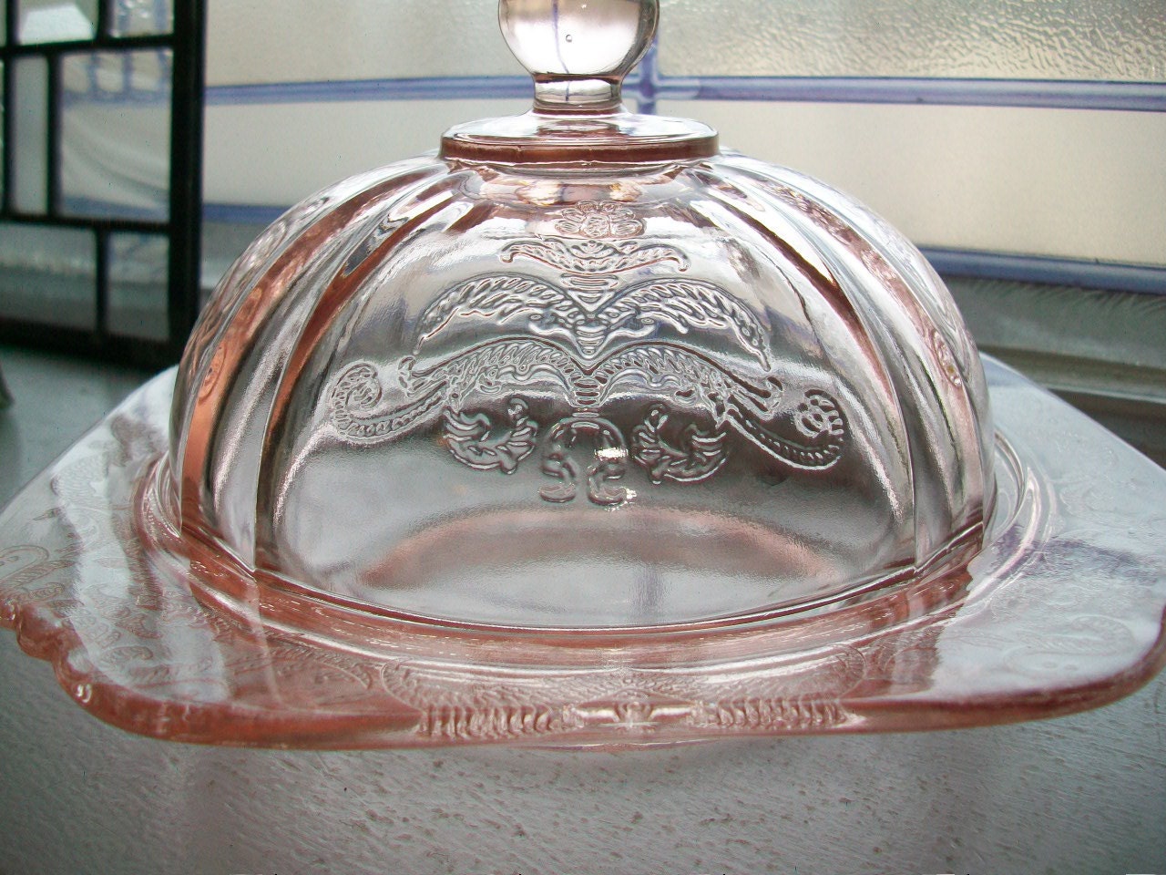 Madrid Butter Dish Pink Depression Glass Recollections