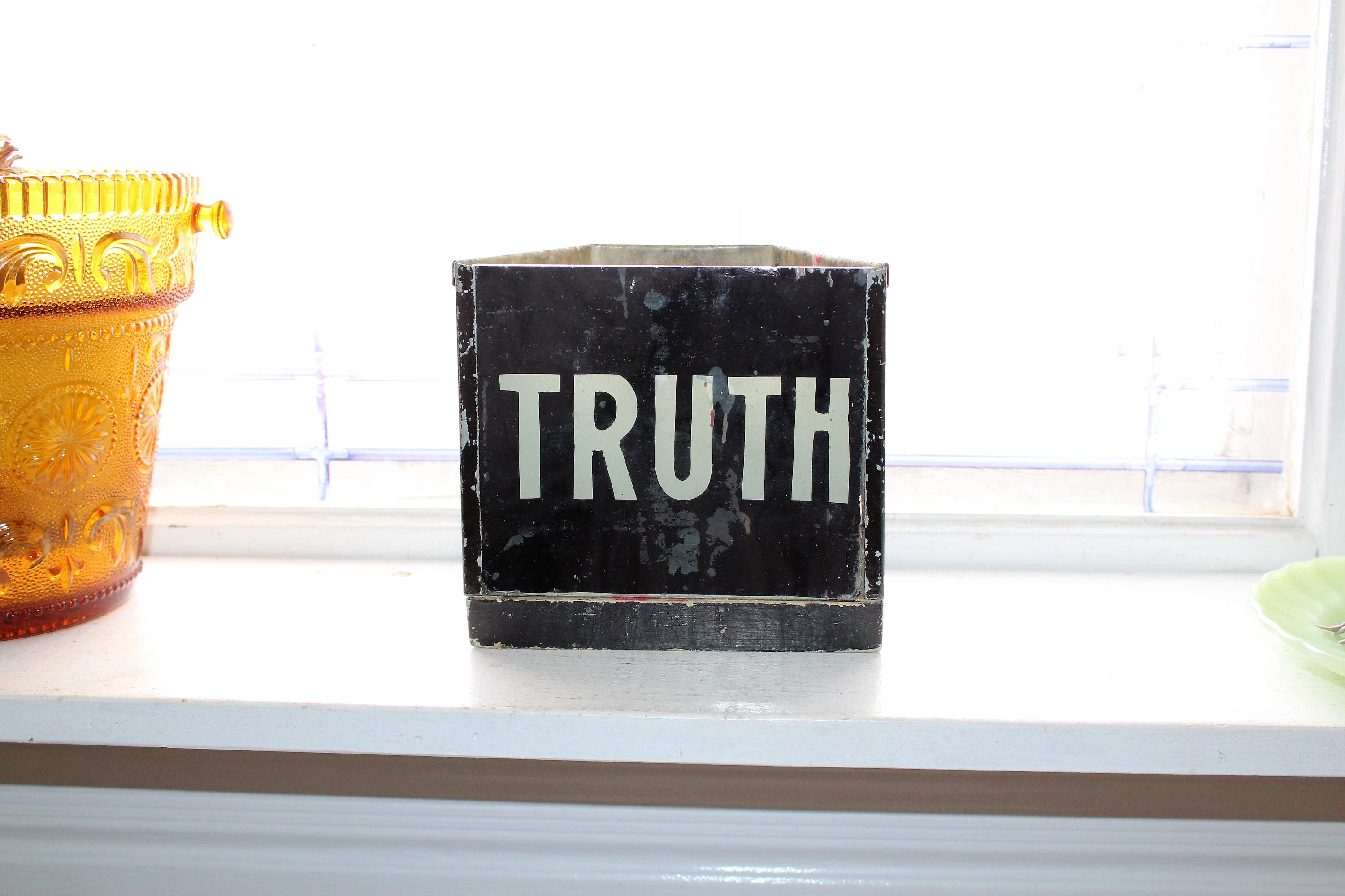 Antique Masonic Truth Candle Holder Chamberstick Early 1900s