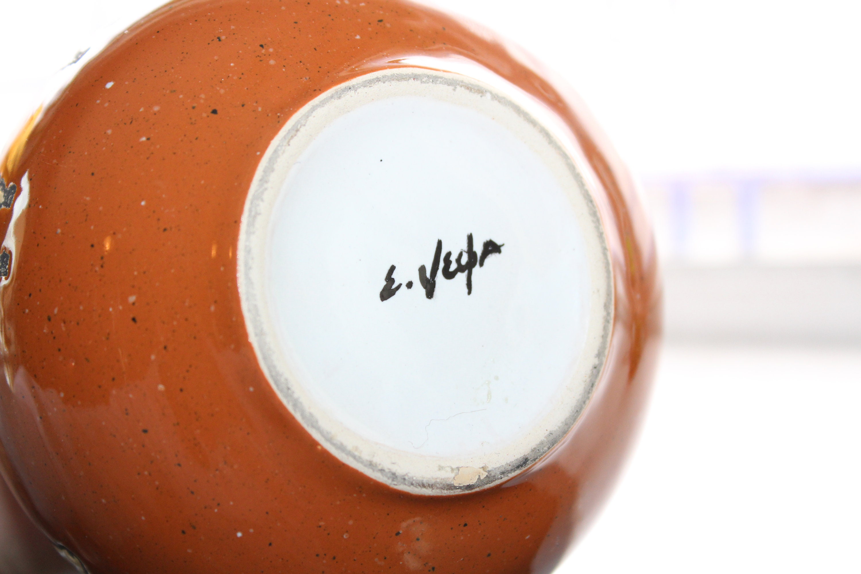 Mid Century Pottery Vase Eduardo Vega Llamas Vintage 1970s