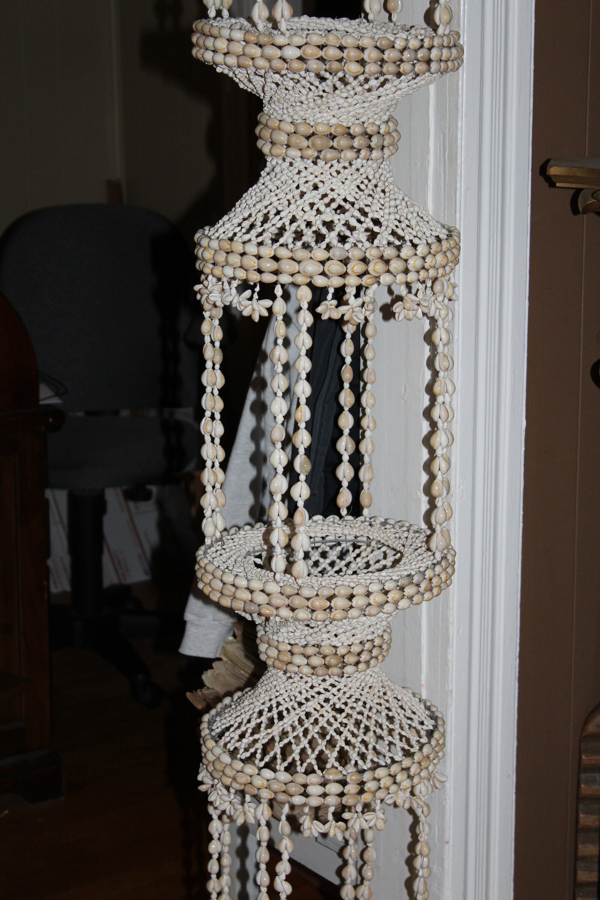 Huge 74 Hanging Shell Plant Hanger Planter Holder Sea Shell Art 1970s