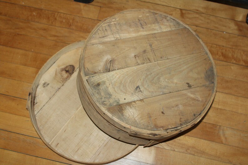 Antique Wood Cheese Box Large Round Storage W/ Lid - Etsy
