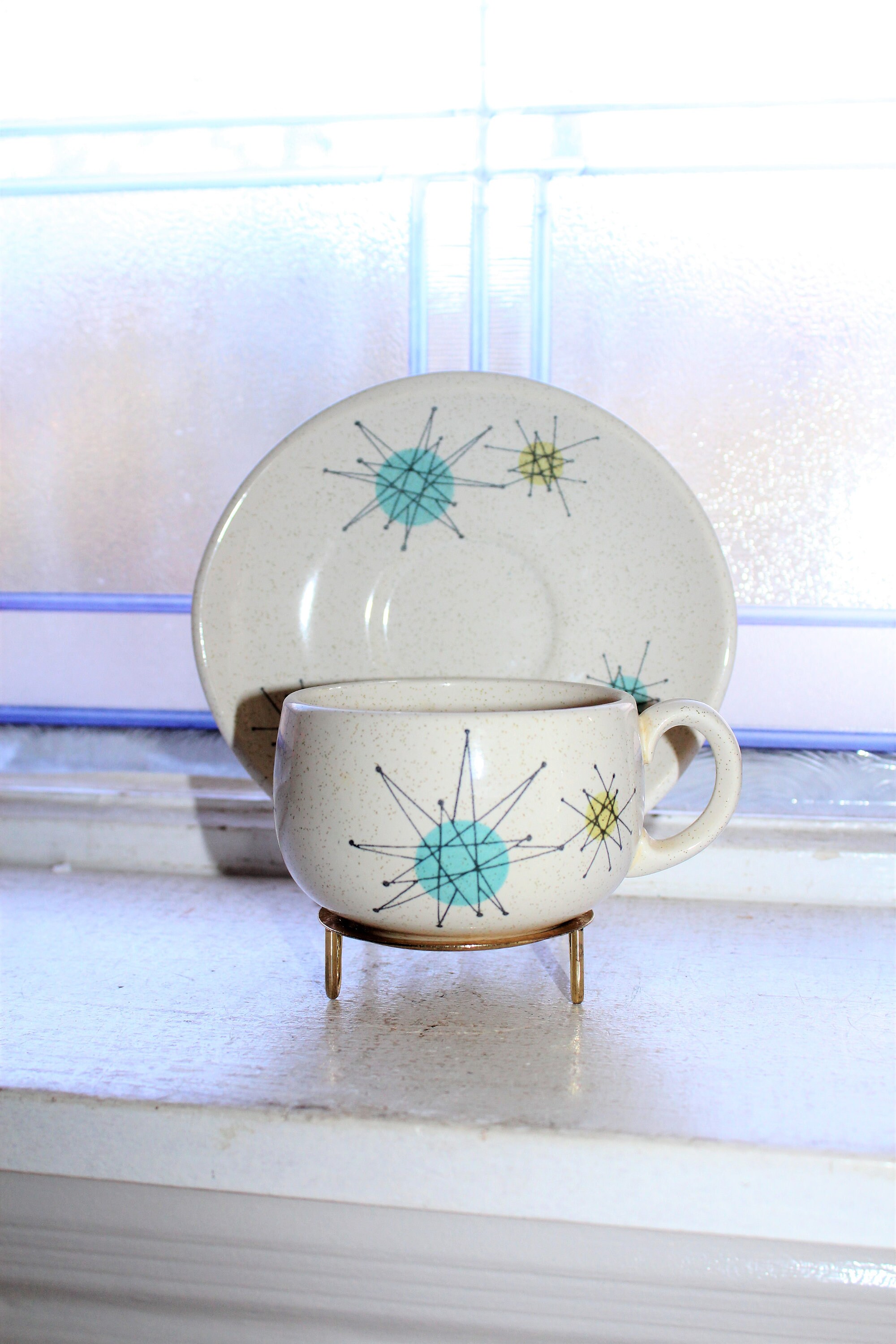 Franciscan Starburst Cup and Saucer Vintage Mid Century Atomic 1950s