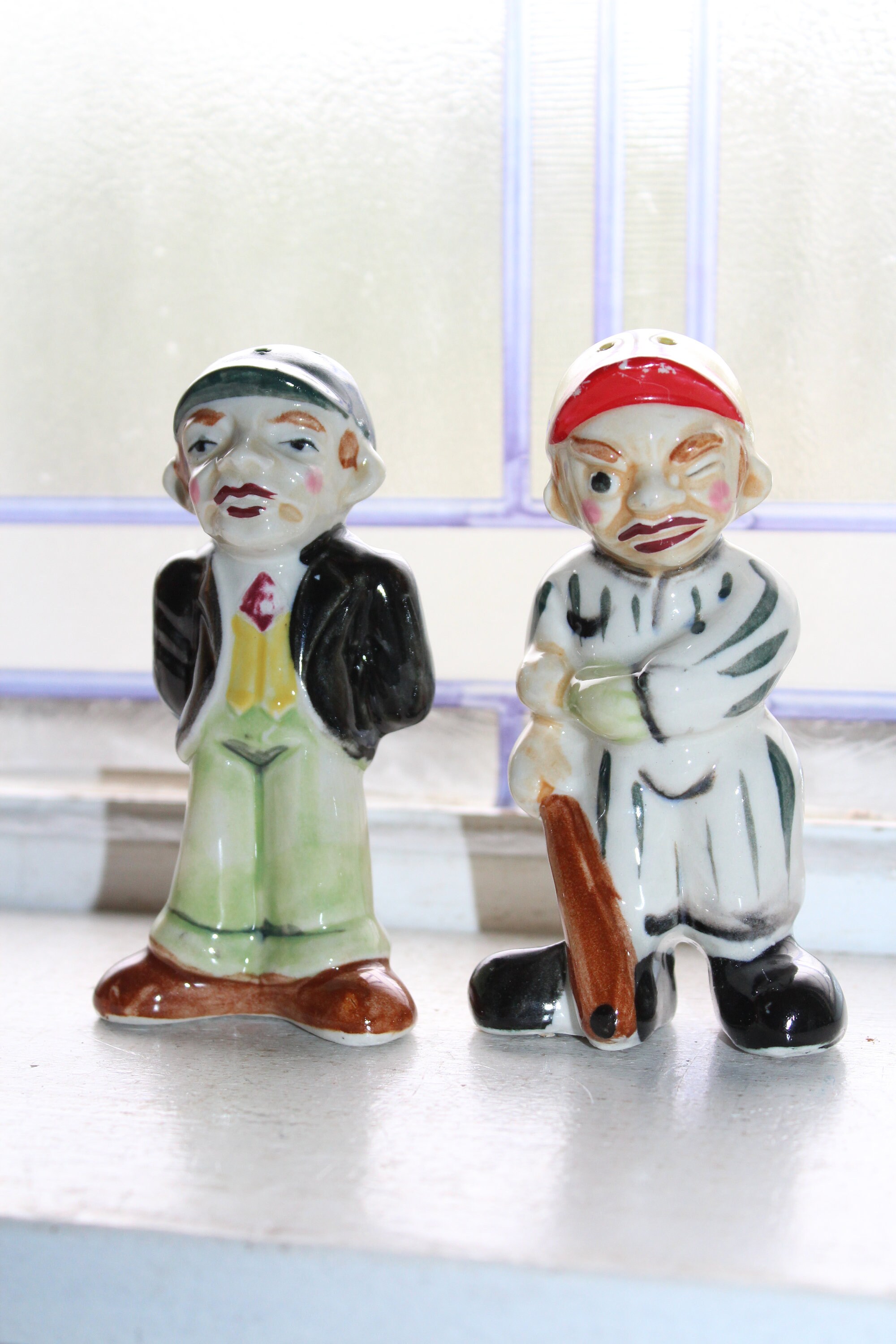 Vintage Salt and Pepper Shakers Baseball Player and Umpire