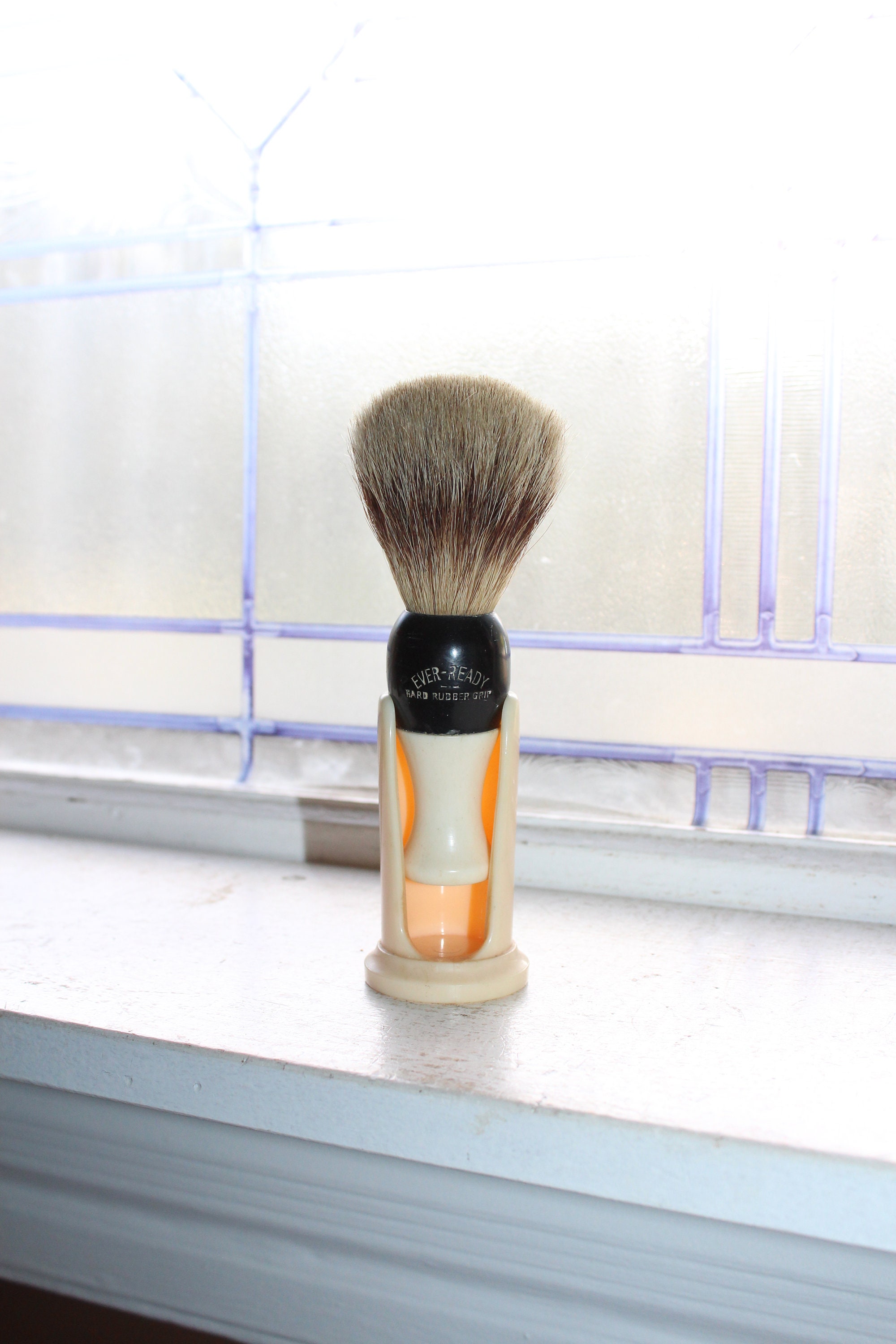 Vintage Shaving Brush 1940s Ever Ready with Stanhome Stand