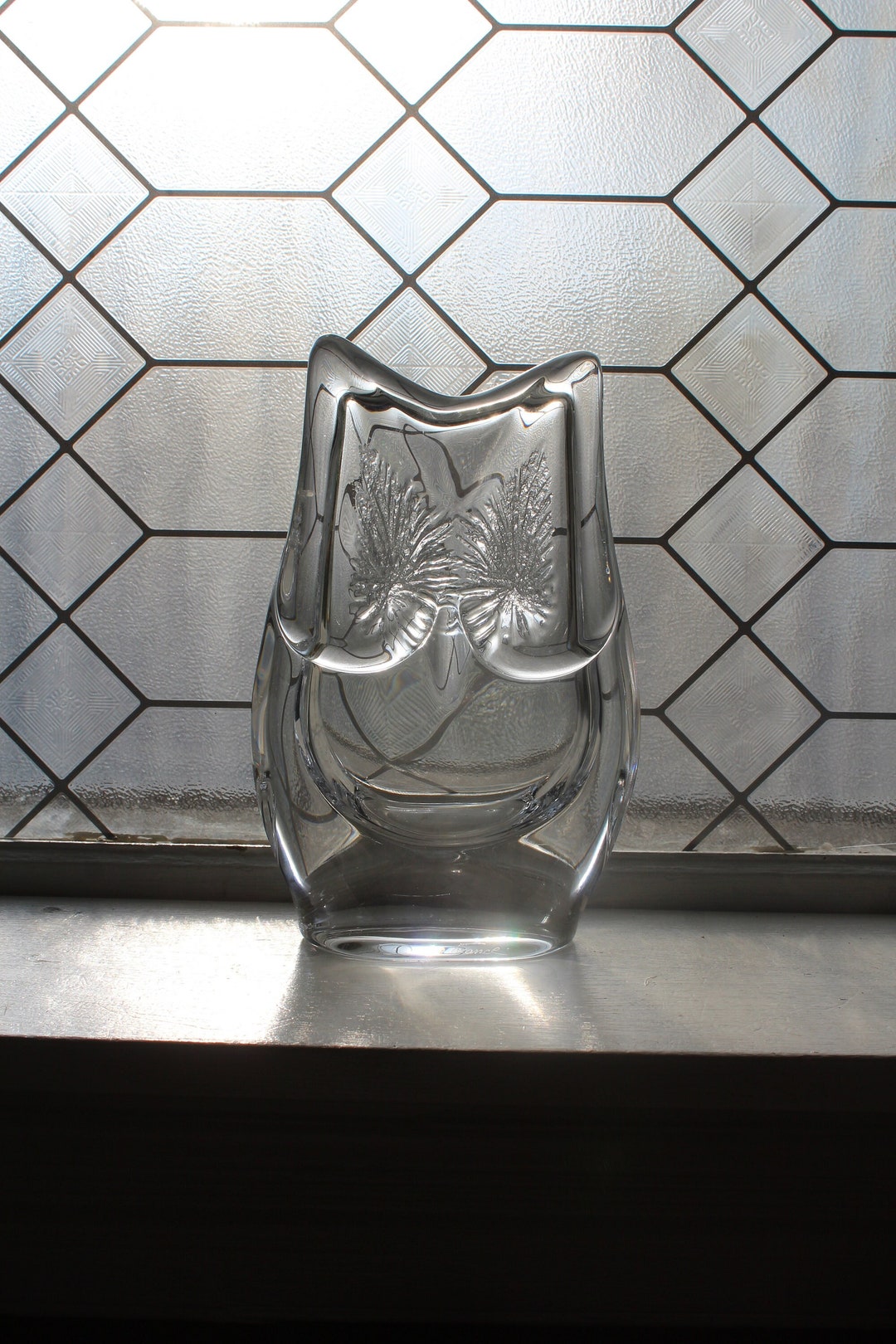 Large Daum France Crystal Owl Statue - Etsy