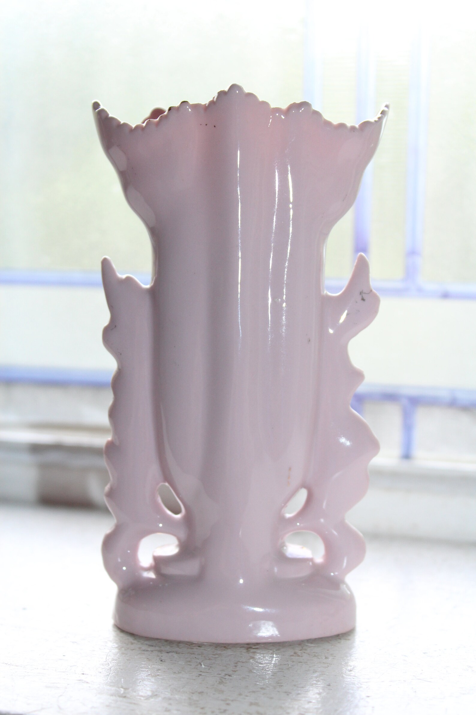 Vintage Pink Vase Lipper & Mann Bondware - Etsy