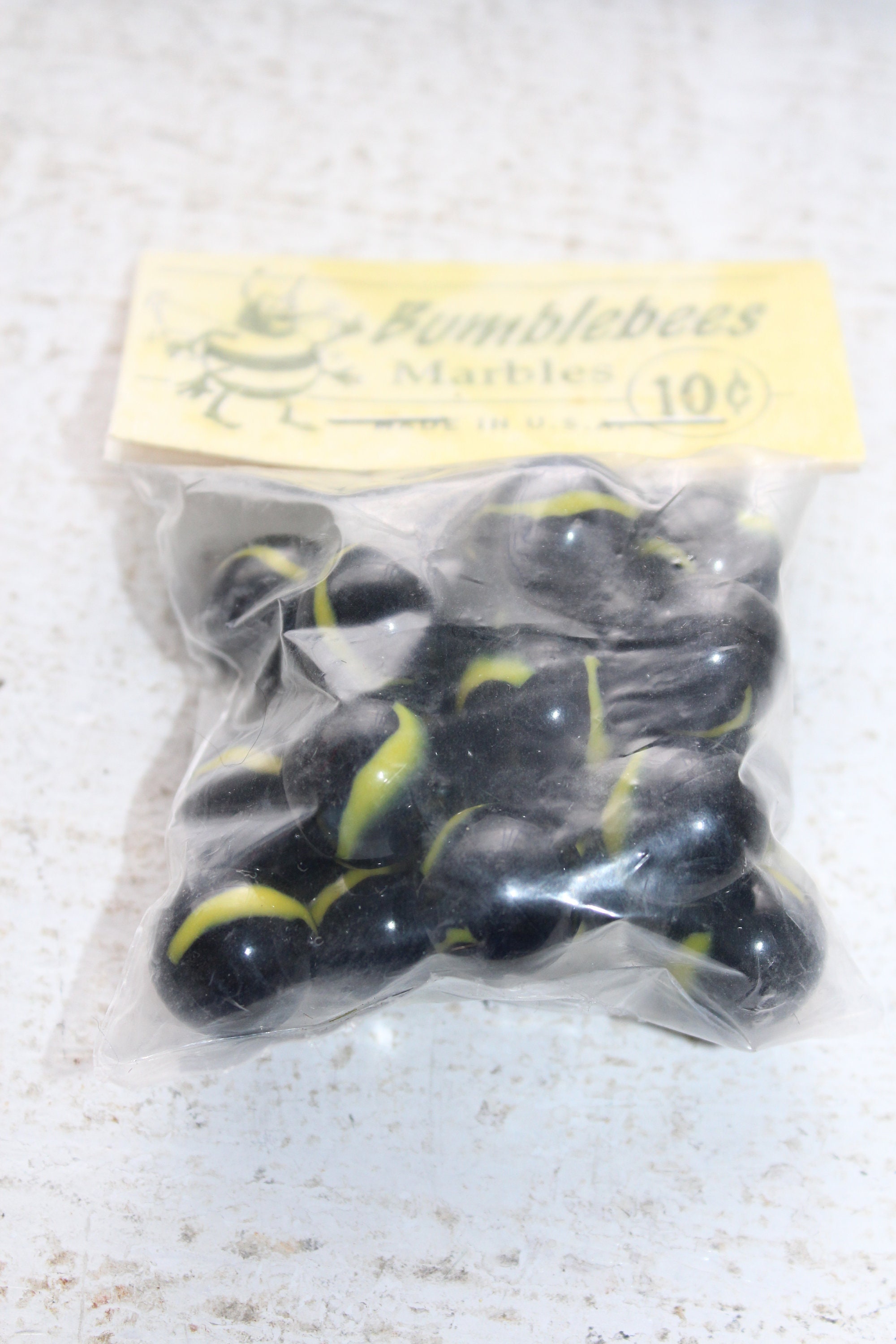 Vintage 1950s Bumblebee Marbles In Bag