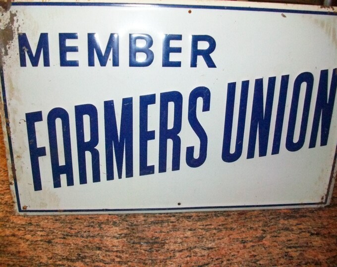 1940s Tin Sign Member Farmers Union Vintage Advertising - Etsy