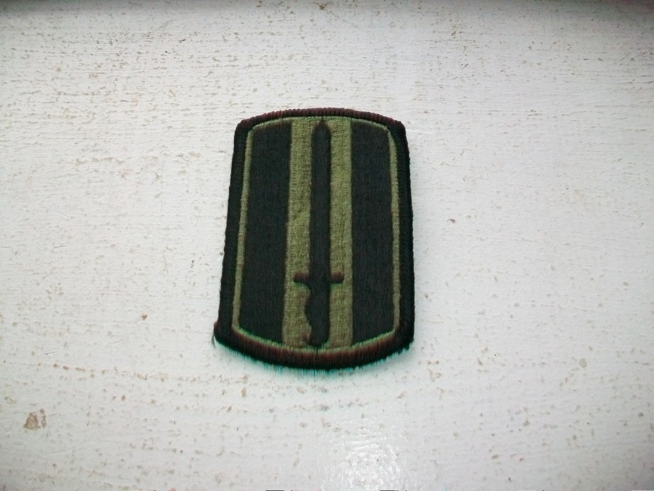 Us Army Sword Patch Green And Black New Old Stock