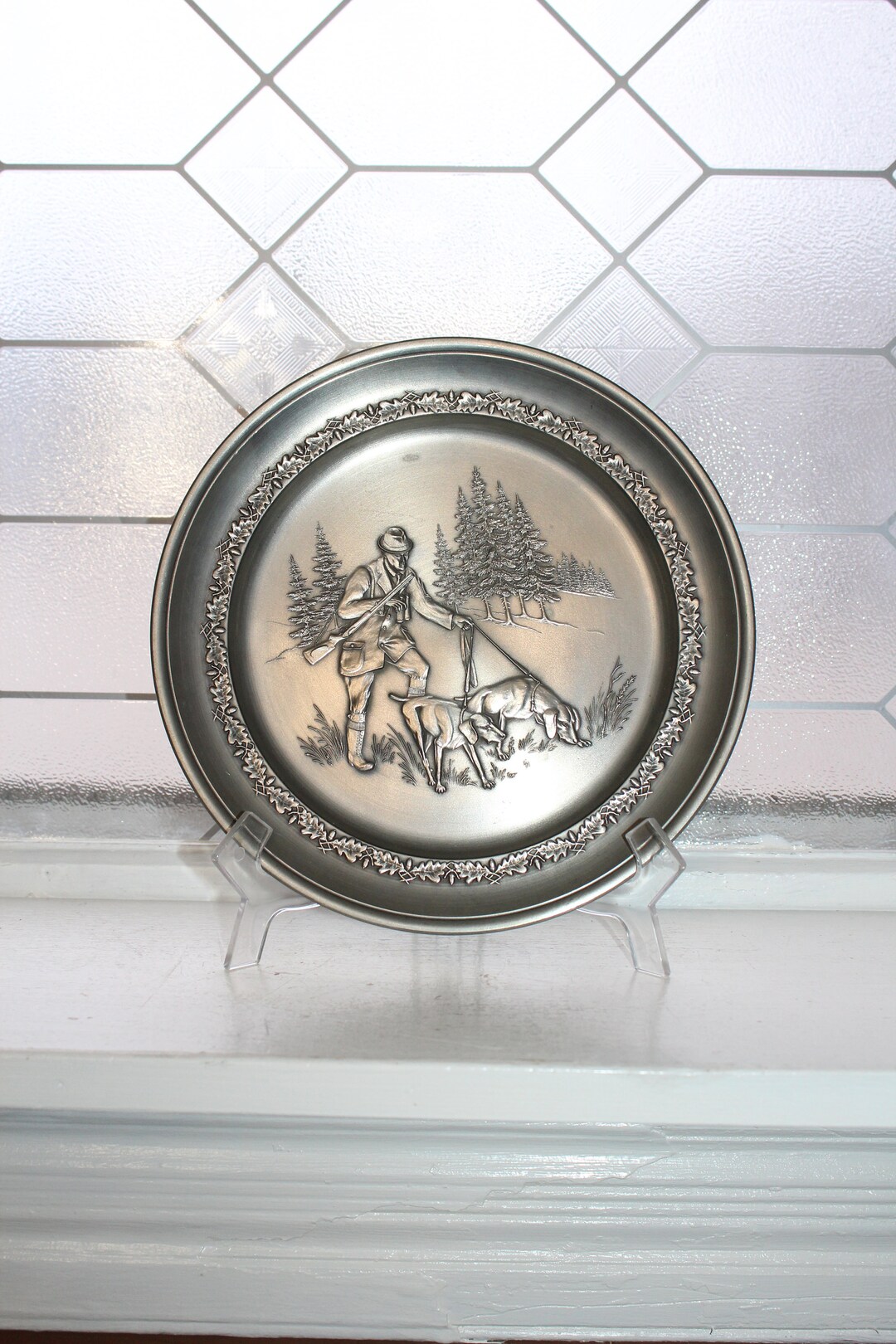 Vintage German Pewter Plate Zinn Giesser Hunting Scene - Etsy