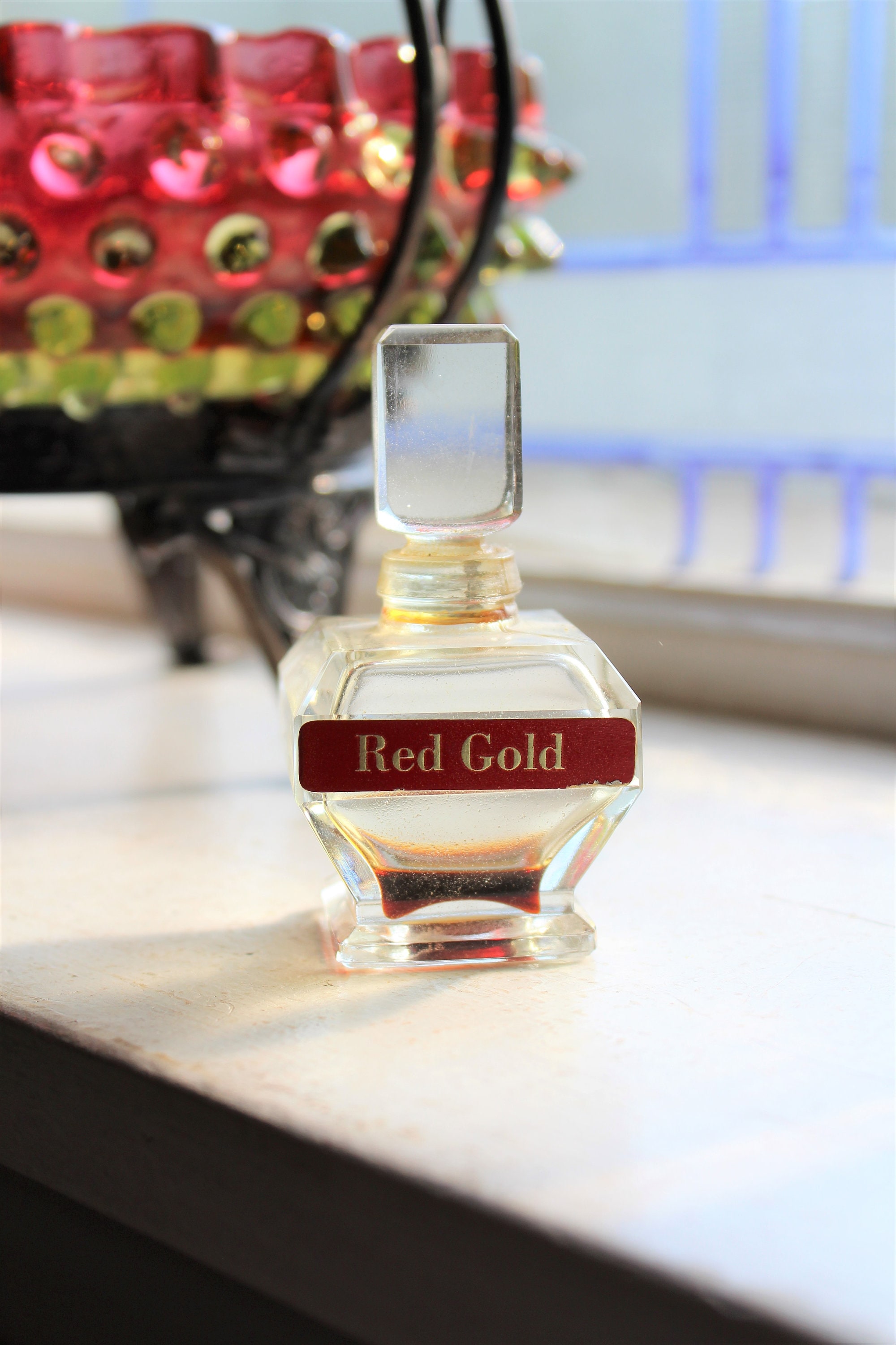 Red Gold Perfume Bottle Vintage Beauty Counselors Inc.