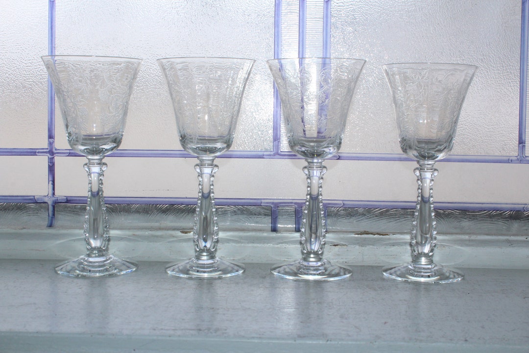 4 Fostoria Heather Claret Wine Glasses Vintage 1950s Stemware - Etsy