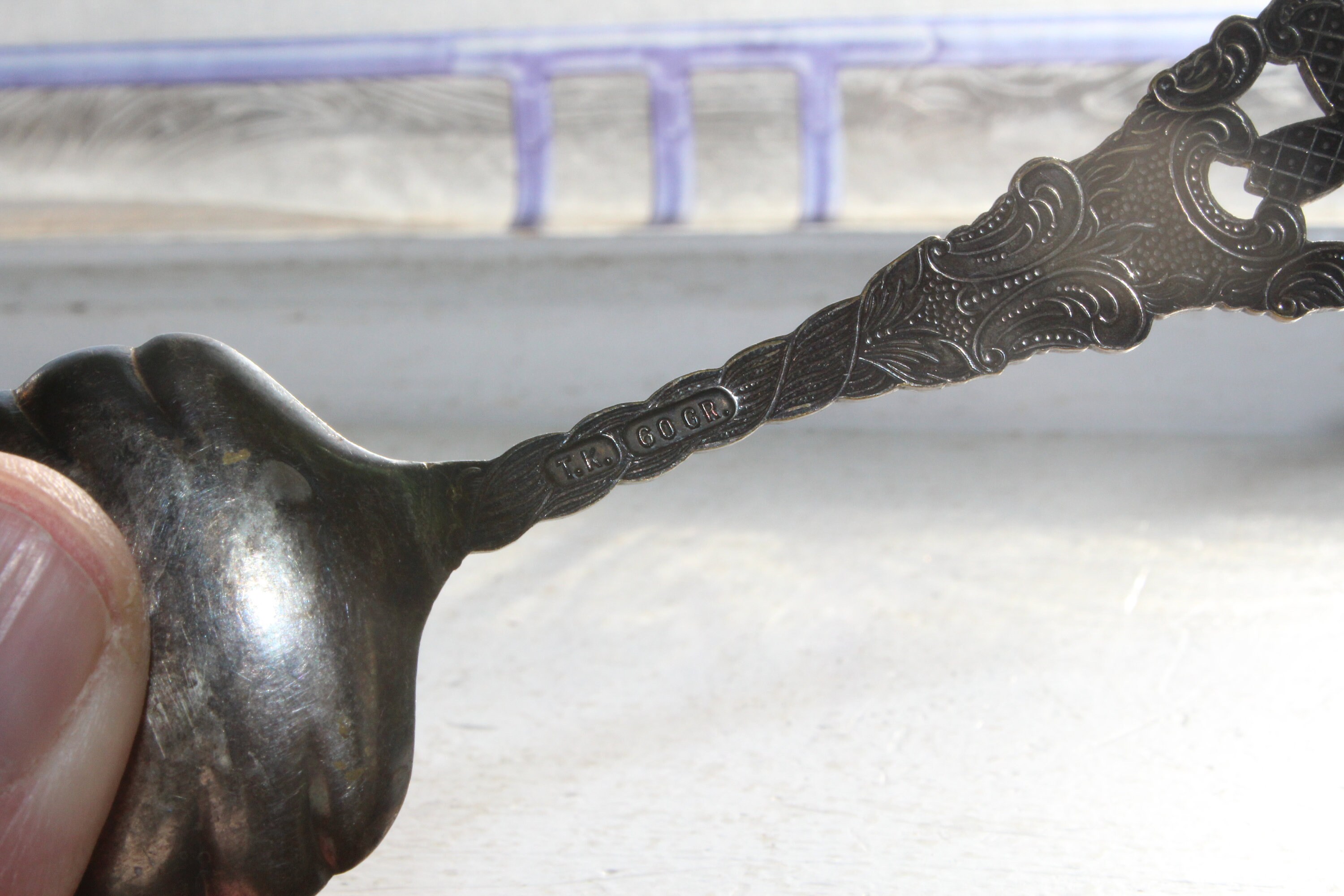 Antique Silverplate Spoon T K Norway Norwegian Scandinavian