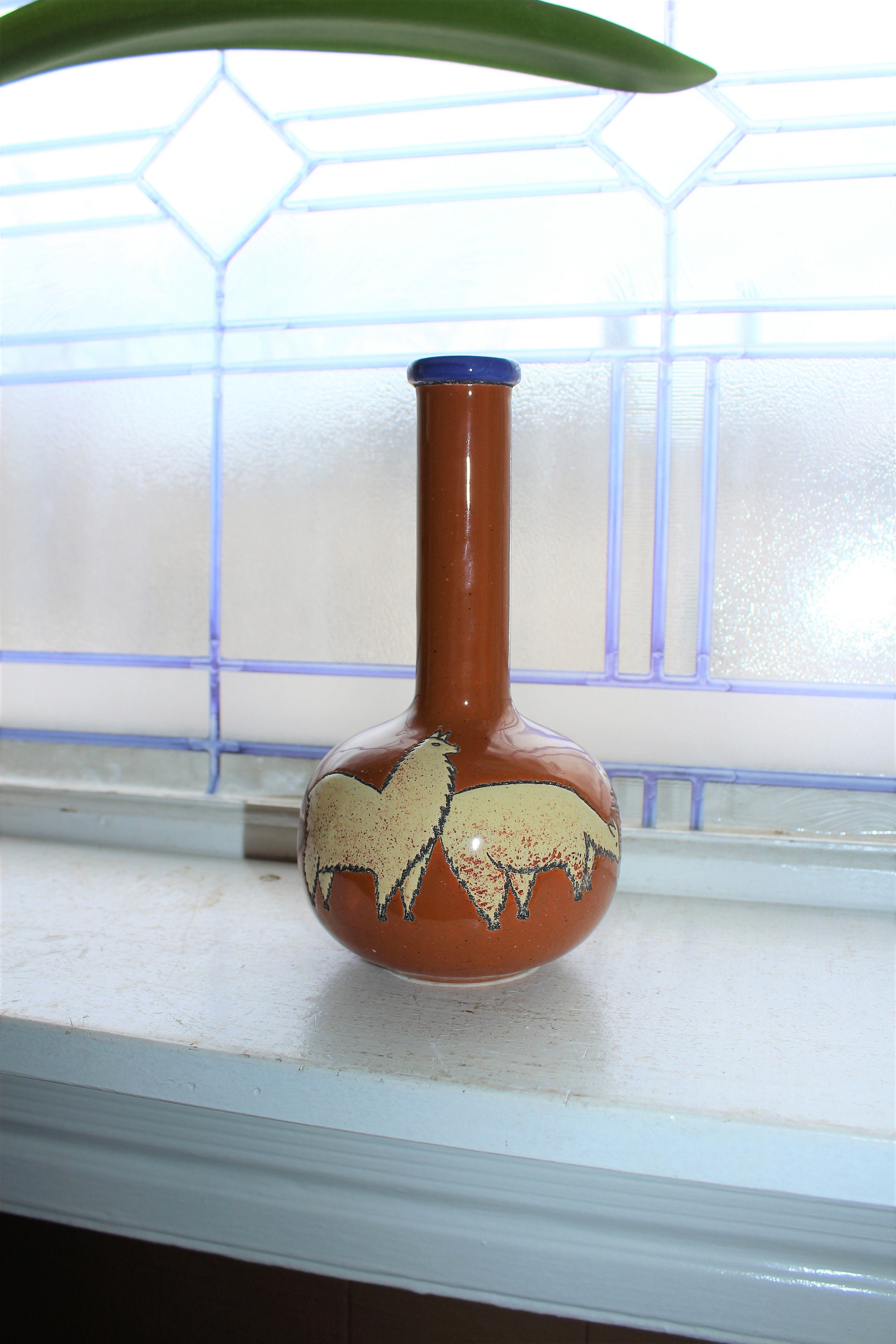 Mid Century Pottery Vase Eduardo Vega Llamas Vintage 1970s
