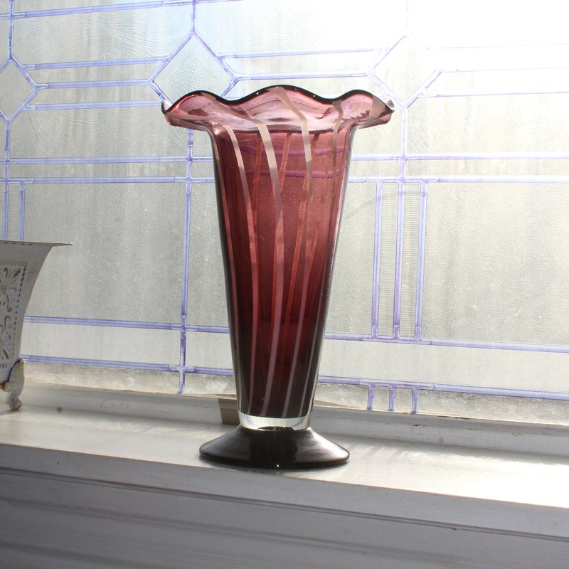 Amethyst Glass Vase - Etsy
