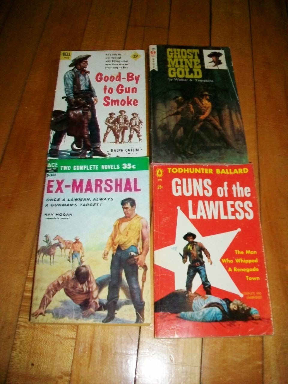 4 Vintage Western Paperbacks Collection of 1950s Books