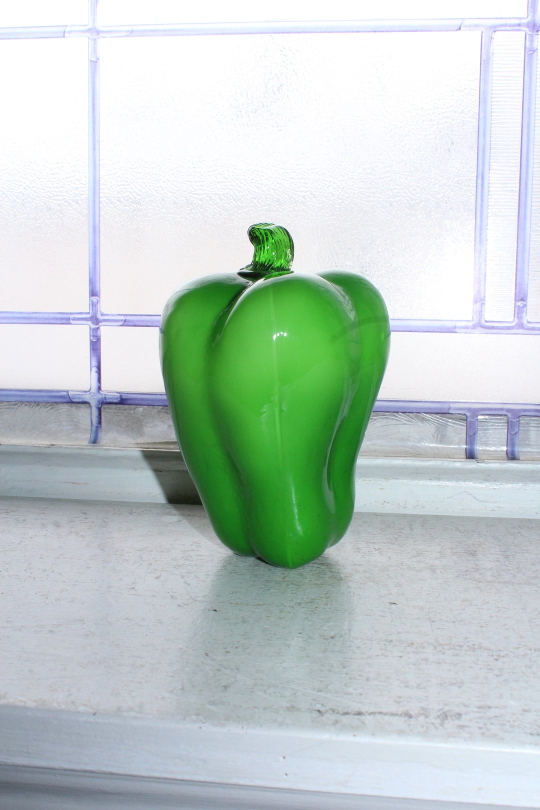 Vintage Murano Glass Large Green Pepper Vegetable Handblown - Etsy