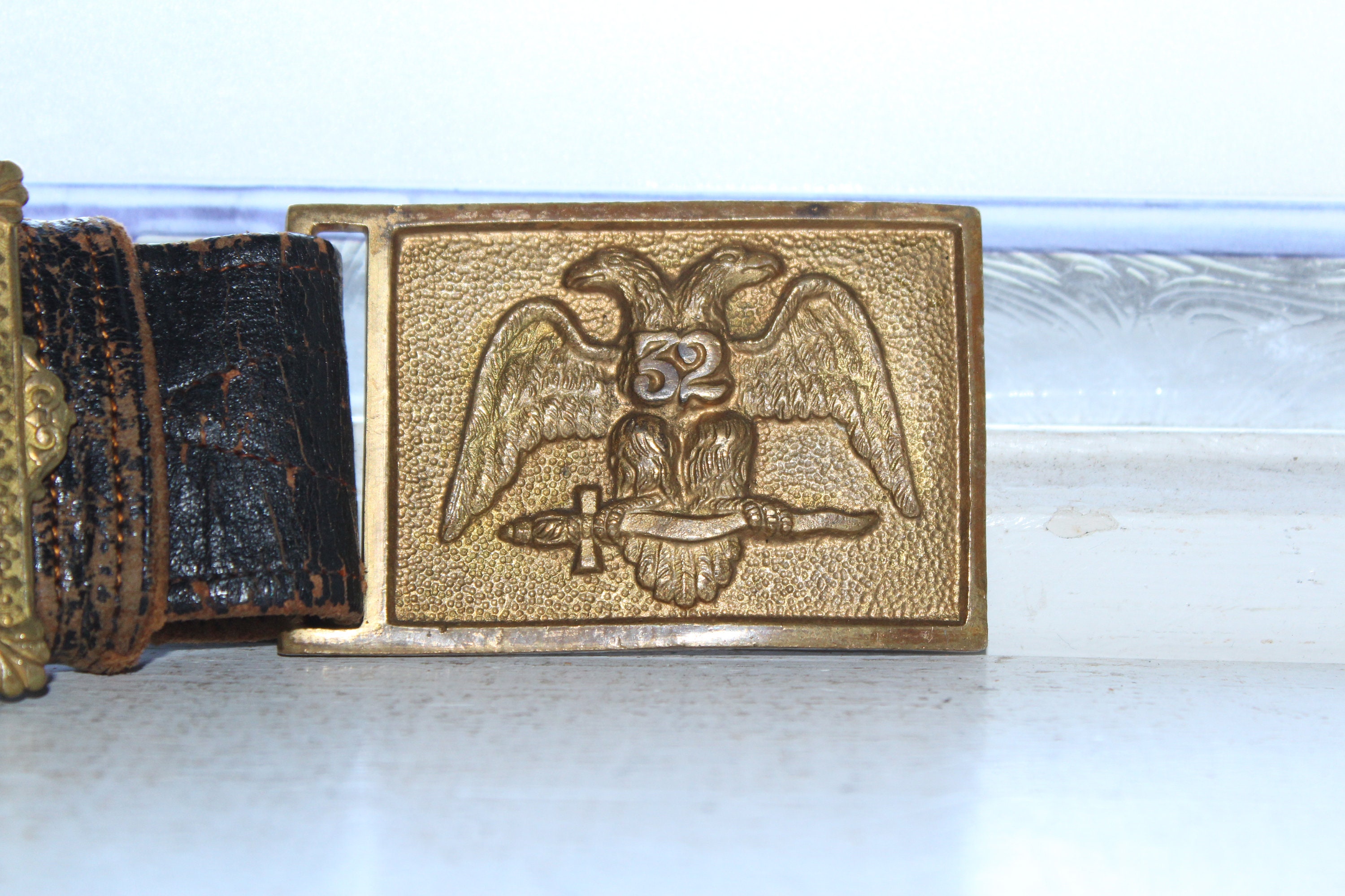 Antique Masonic Belt 32nd Level Mason Fraternal