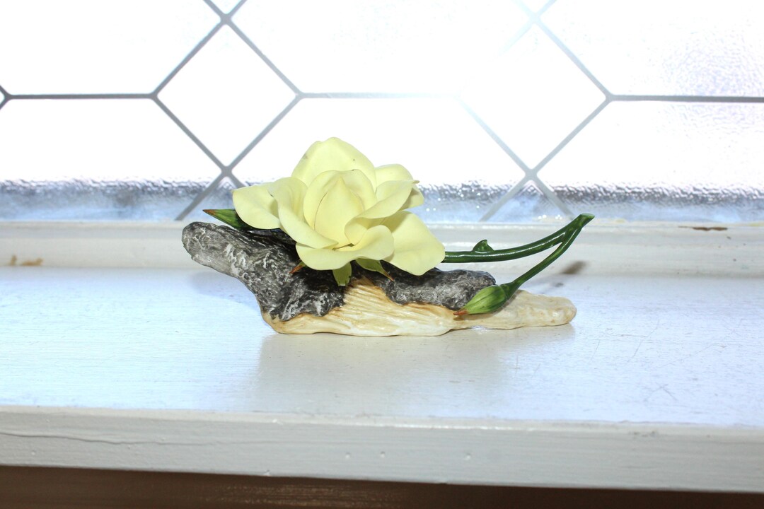 Vintage Boehm Porcelain Yellow Rose Figurine 200-55-Y - Etsy