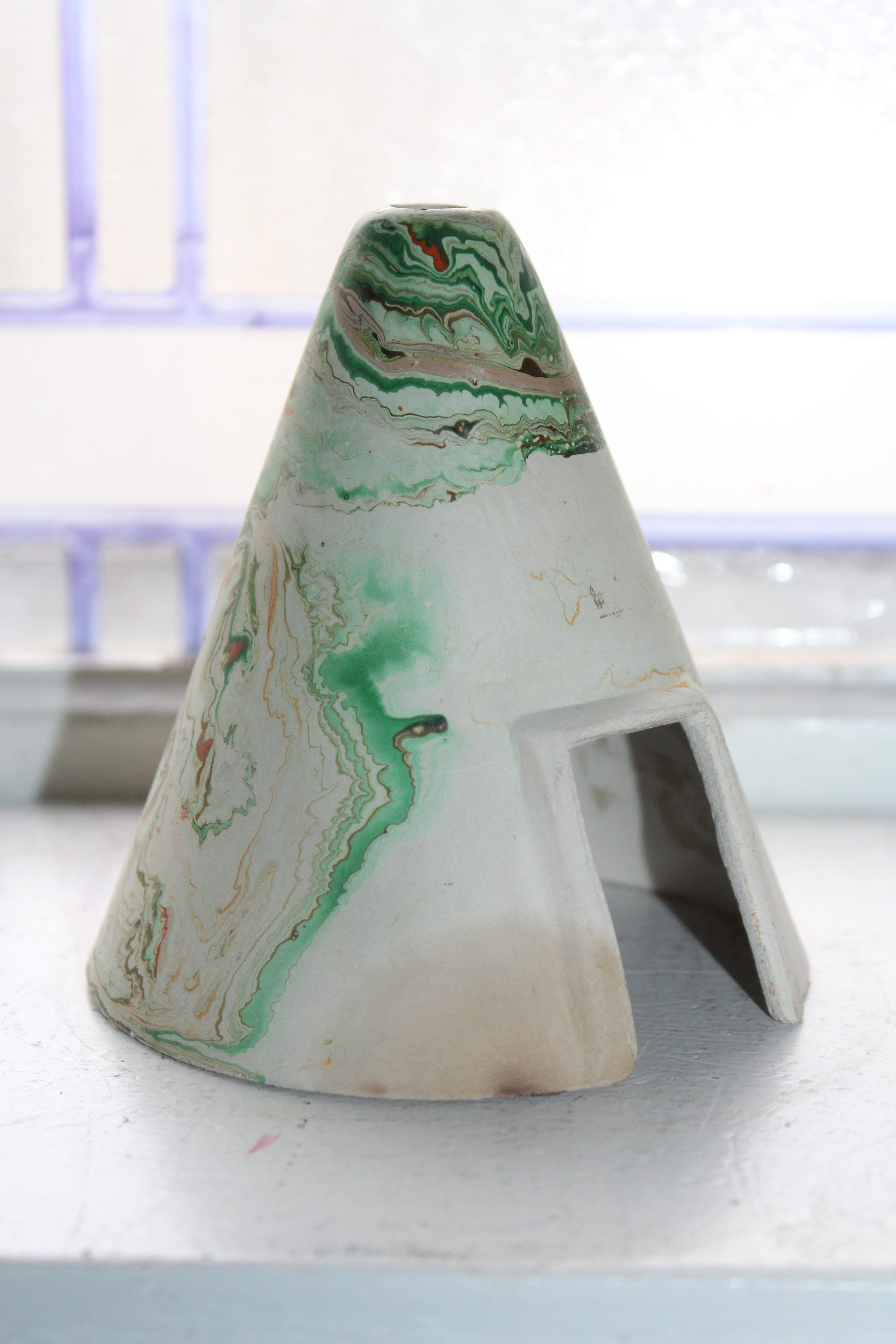Vintage Nemadji Pottery Teepee Incense Burner