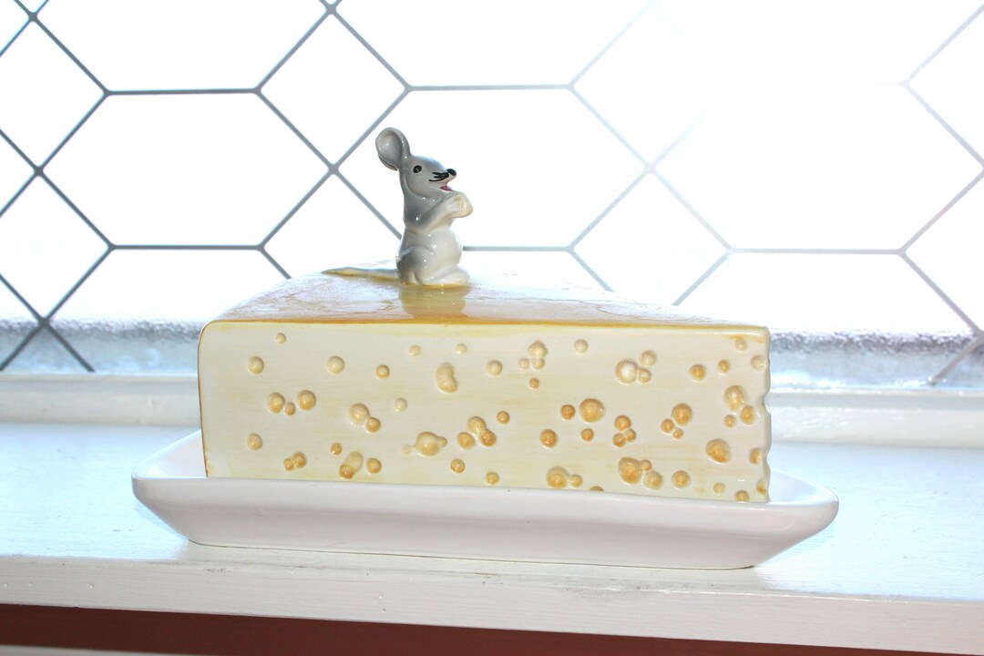 Vintage Cheese Dish With Figural Mouse Finial - Etsy