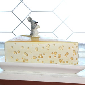 Vintage Cheese Dish With Figural Mouse Finial - Etsy