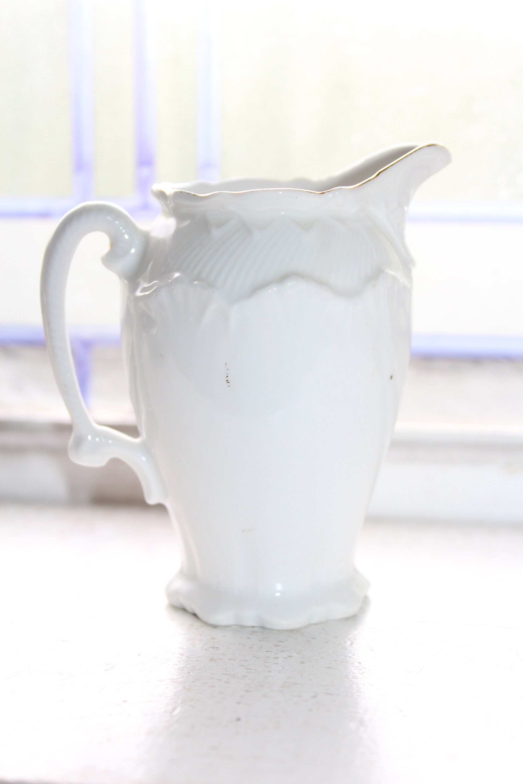 Victorian Porcelain Portrait Pitcher Creamer Antique 1800s