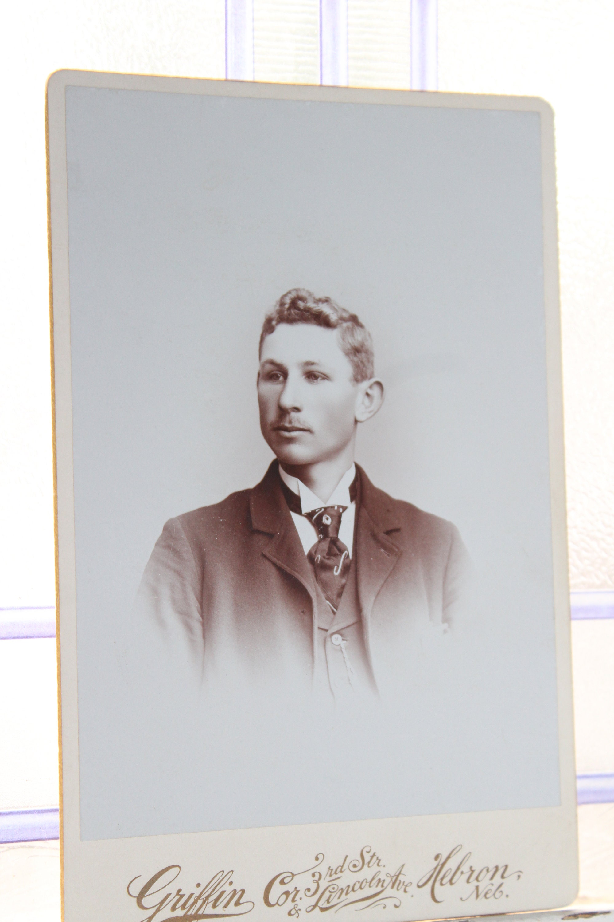 Antique Cabinet Card Photograph of a Handsome Victorian Man