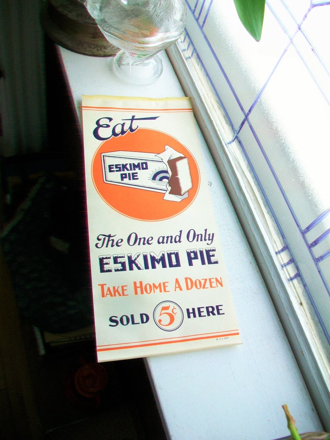 Vintage 1920s Eskimo Pie Paper Sign Ice Cream Sign - Etsy
