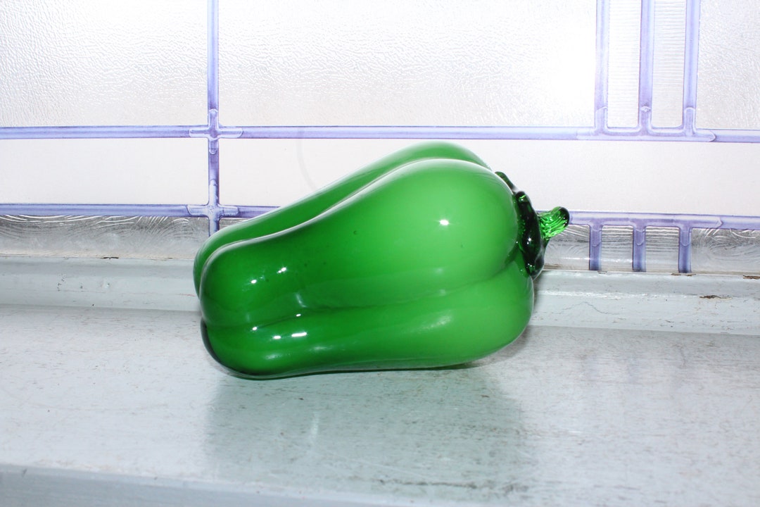 Vintage Murano Glass Large Green Pepper Vegetable Handblown - Etsy