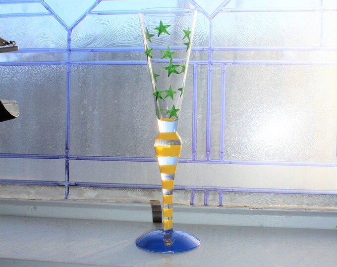 RESERVED Orrefors Crystal Clown Champagne Flute by Anne Nilsson ...