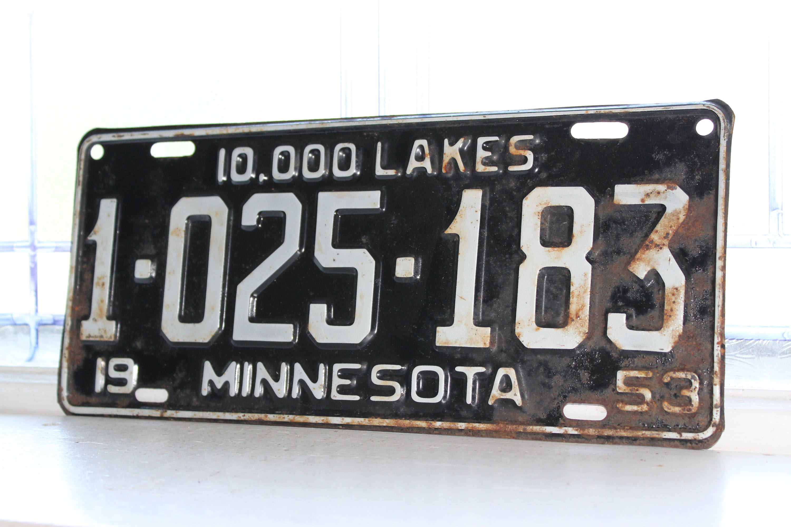 Vintage 1953 Minnesota License Plate Man Cave Decor