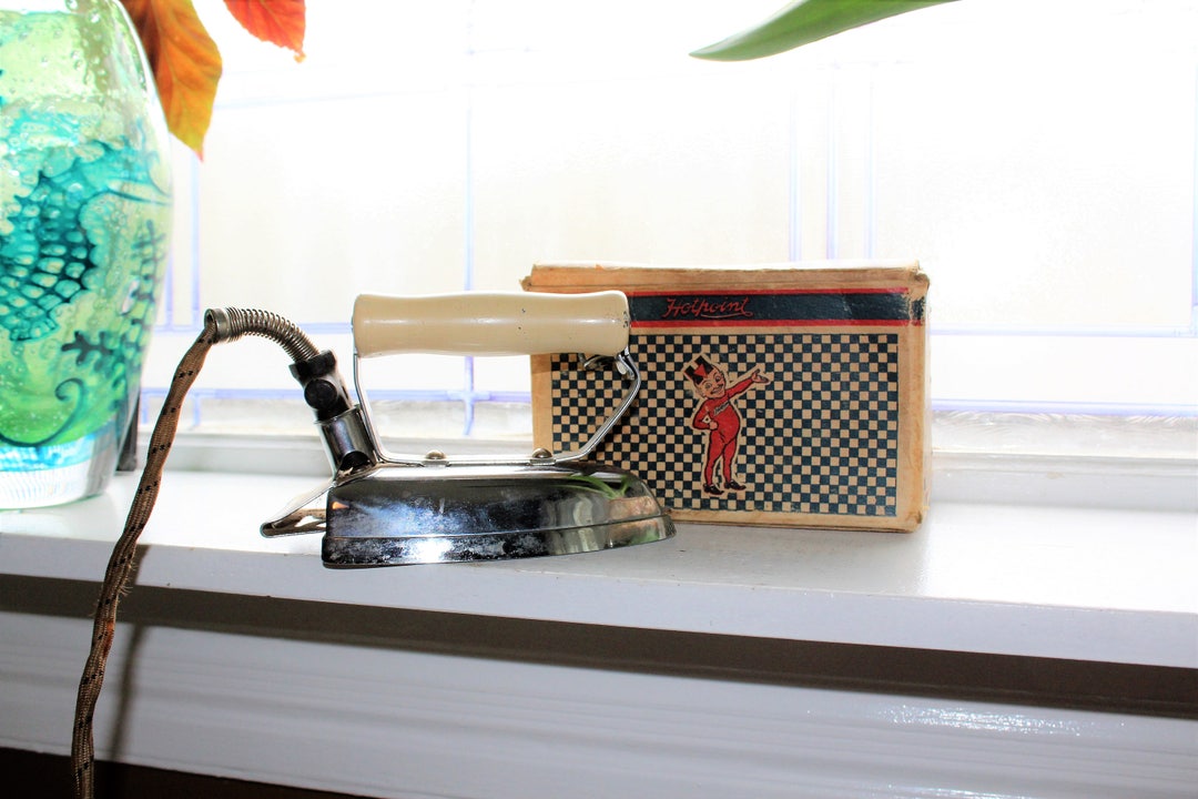 Antique Clothes Iron Hotpoint With Original Box Laundry Room Decor - Etsy